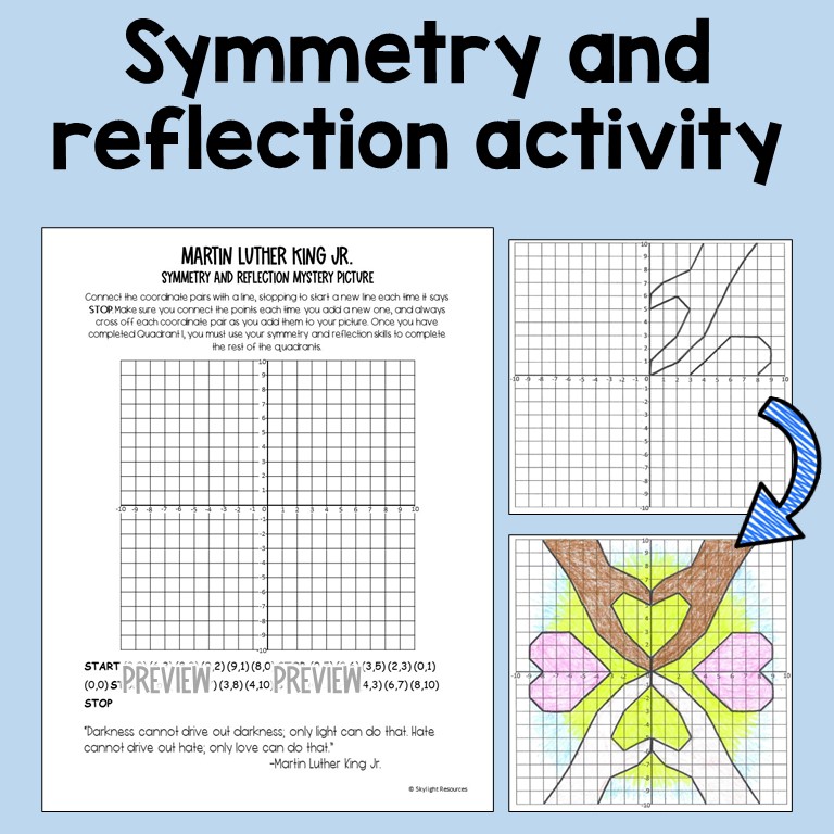Martin Luther King Jr. Coordinate Plane Mystery Graphing Pictures Math ...