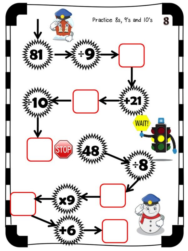 Winter Math Maze | Multiplication and Division | 20 Puzzles | 2-4th Gr ...