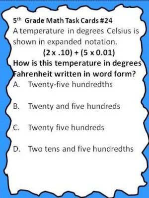 5th Grade CCSS/TEKS | Numbers & Operations Math | 40 Task Cards ...