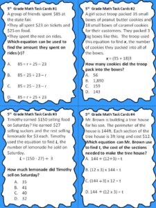 5th Grade CCSS/TEKS | Algebraic Expression Math | 40 Task Cards ...