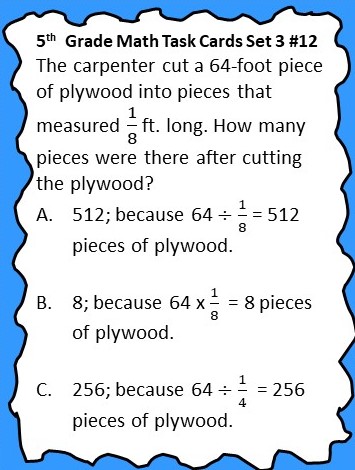 5th Grade CCSS/TEKS | Fractions Diag Math | 40 Task Cards | Digital ...