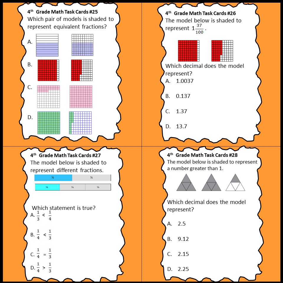 4th Grade Set #2 CCSS/TEKS Aligned NUMBER OPER | 40 Task Cards ...