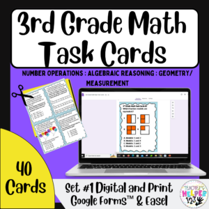 3rd Grade TX STAAR Math #1 | 40 Card Collection | Task Cards | w ...