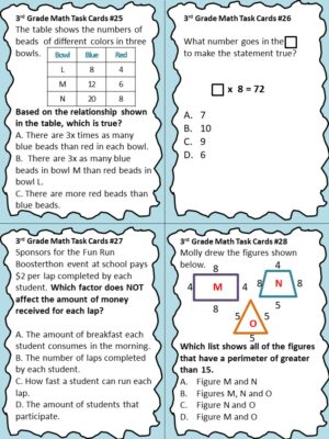 3rd Grade TX STAAR Math #1 | 40 Card Collection | Task Cards | w ...
