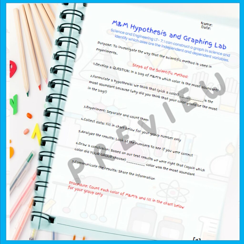 Scientific Method, Hypothesis Graphing Activity (M&M style!) | Made By ...