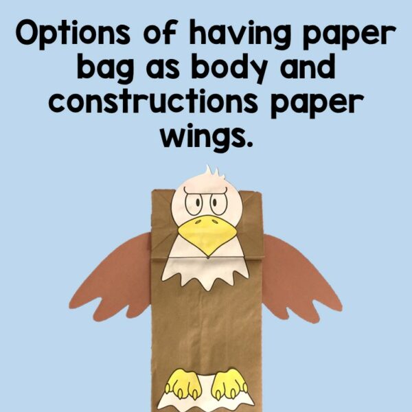 Bald Eagle Paper Bag Puppet Craft for Patriotic Holidays | Made By Teachers