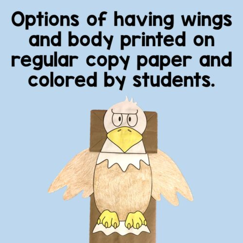 Bald Eagle Paper Bag Puppet Craft for Patriotic Holidays | Made By Teachers