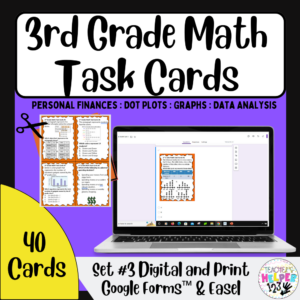 1st Grade CCSS/ TEKS Math | 40 Cards | Task Cards | Digital Access Set ...