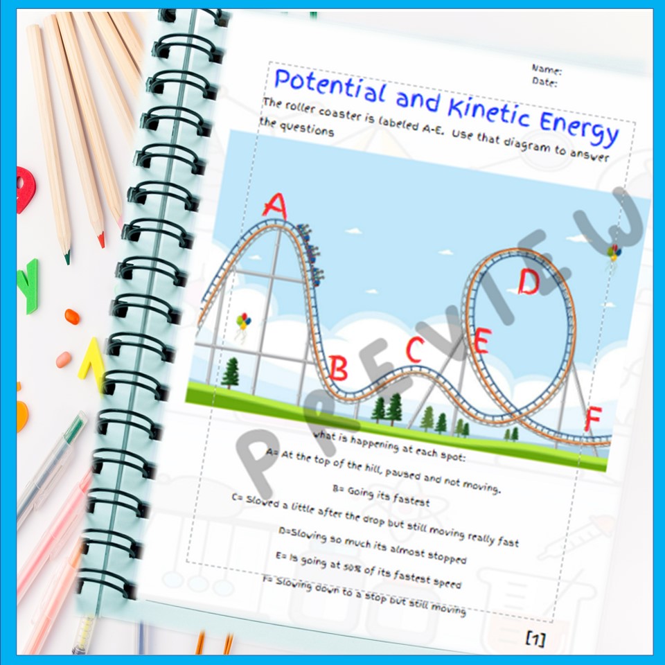 Potential and Kinetic Energy Assessment and/or Worksheet | Made By Teachers