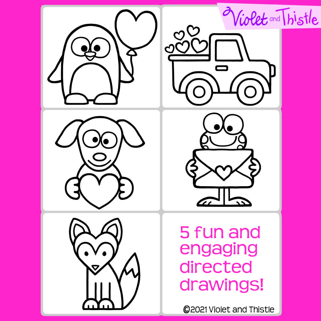 Directed Drawing Valentine Day Learn How to Draw Step by Step Guide ...