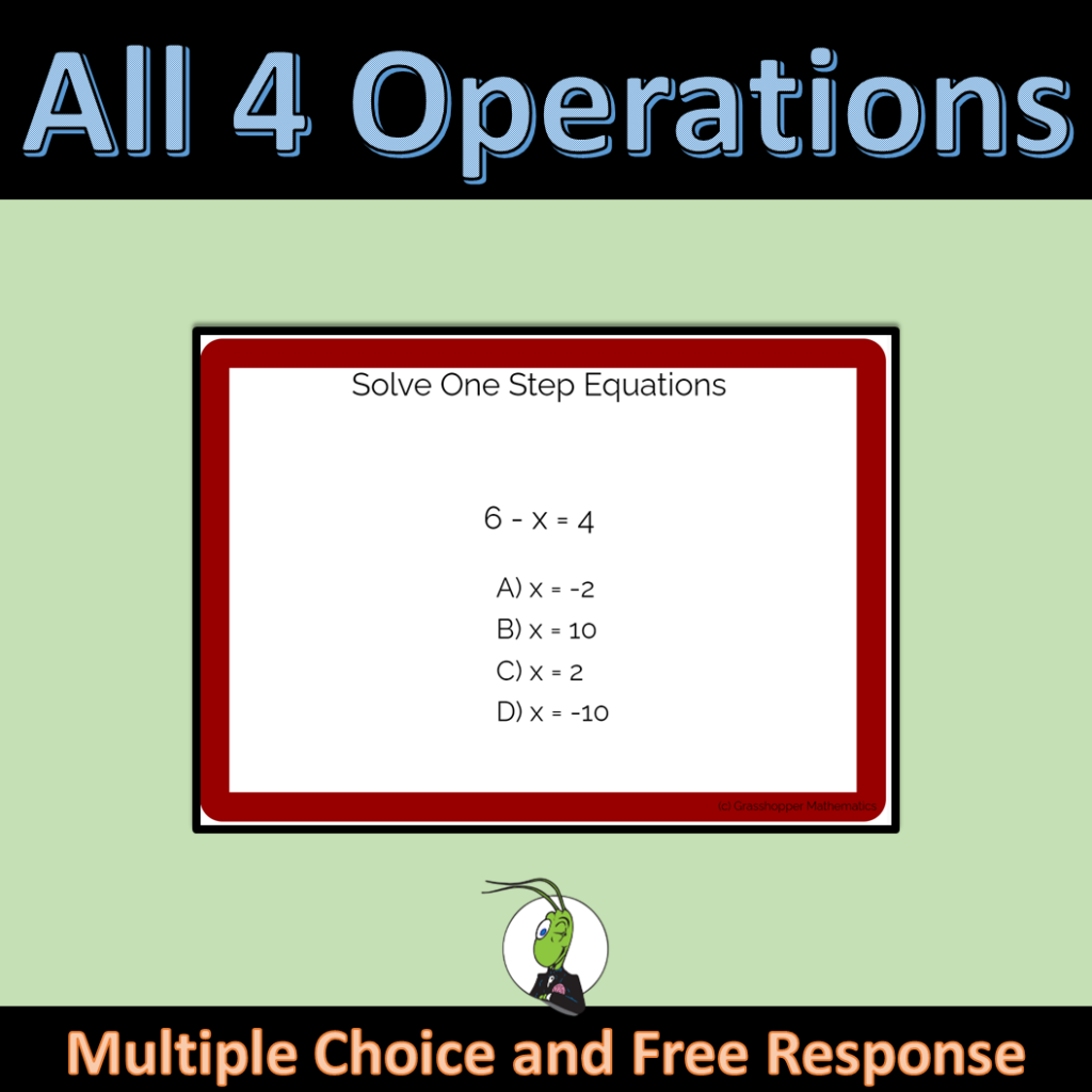 Solving One Step Equations Boom Digital Task Cards | Made By Teachers