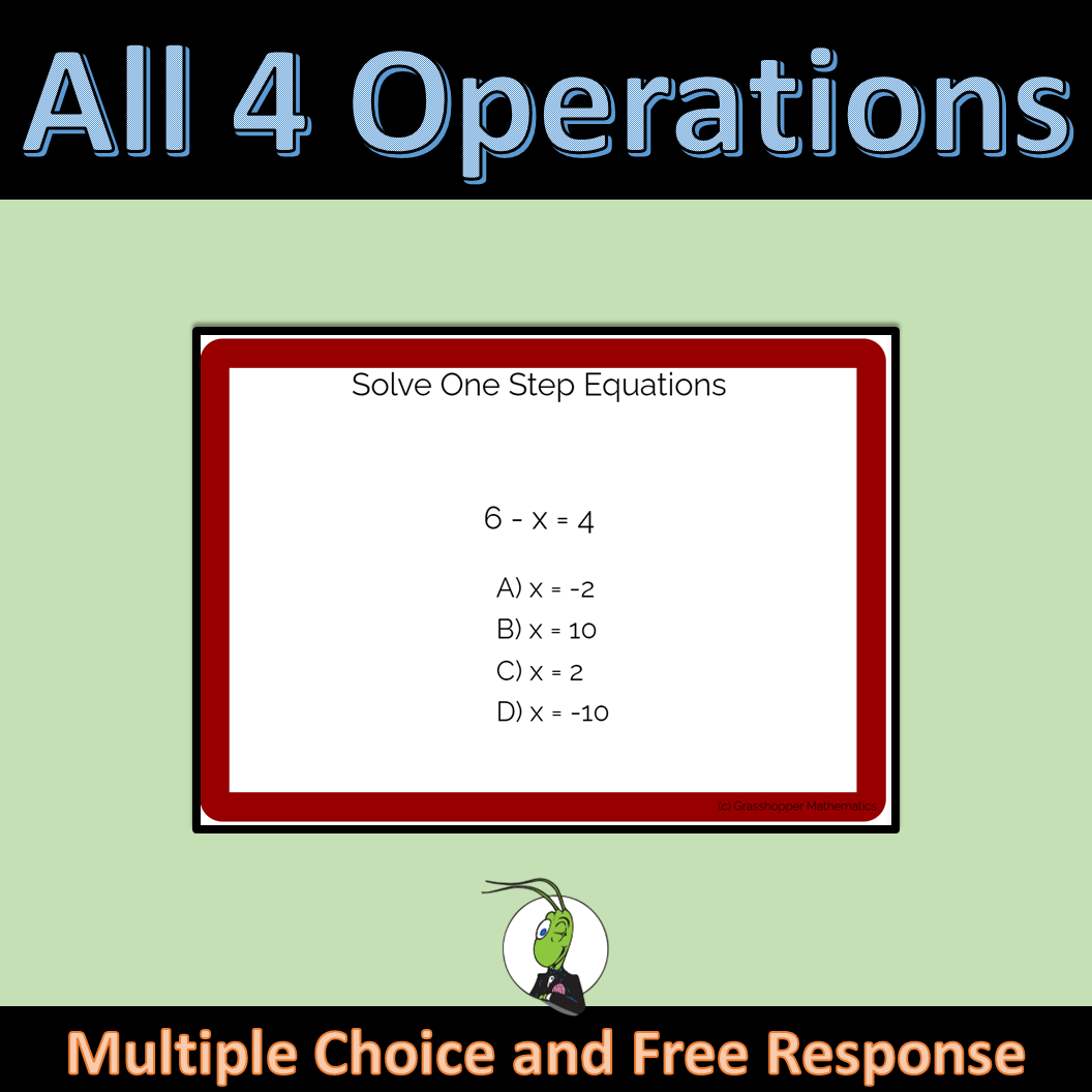 Solving One Step Equations Boom Digital Task Cards | Made By Teachers