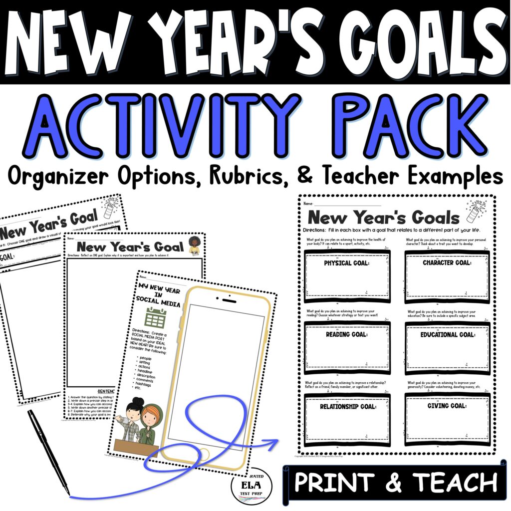 New Years 2023 Resolutions Goals After Winter Break Activity January ...