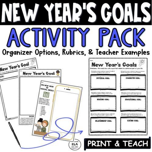 New Years 2023 Resolutions Goals After Winter Break Activity January ...