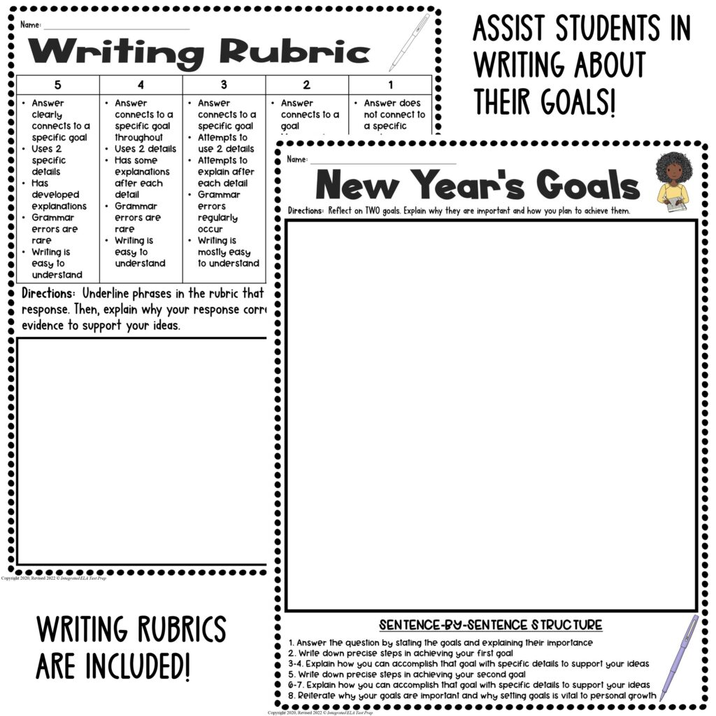 New Years 2023 Resolutions Goals After Winter Break Activity January ...