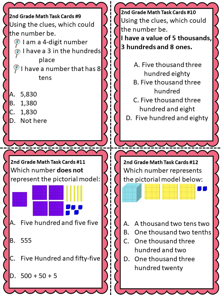 2nd Grade CCSS/ TEKS Math | 40 Cards | Task Cards | Digital Access Set ...