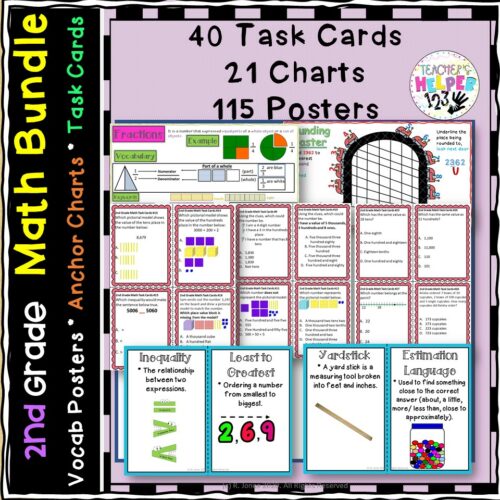 2nd Grade BUNDLE All Math Units | Virtual | Vocab | Anchor Charts ...