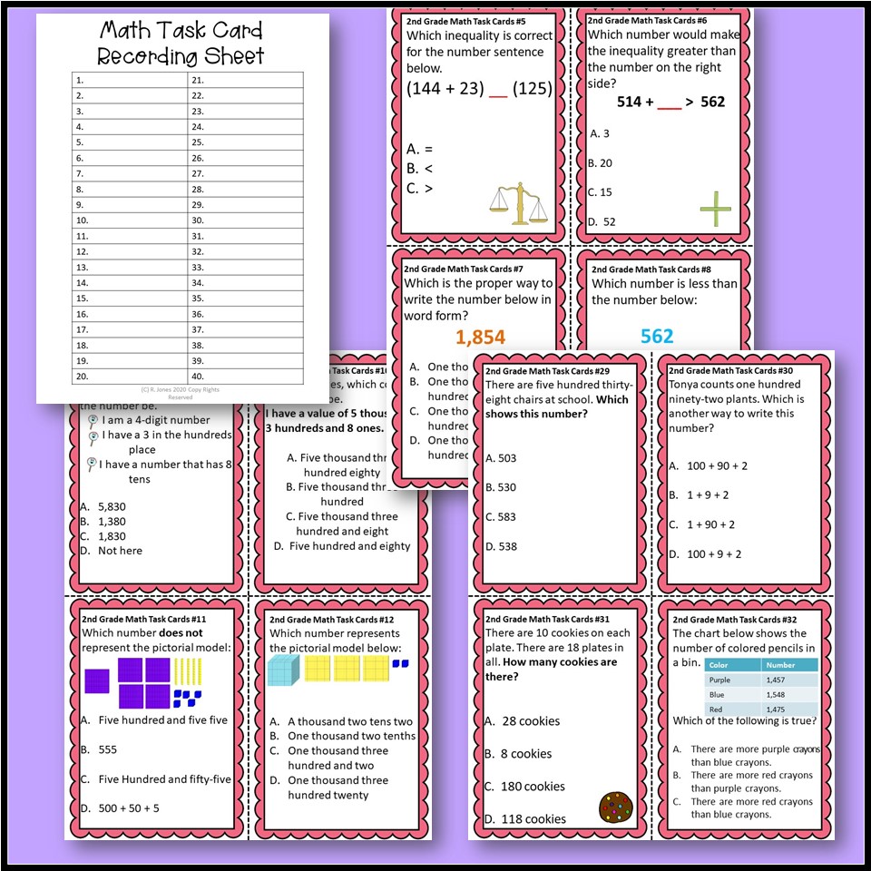 2nd Grade BUNDLE All Math Units | Virtual | Vocab | Anchor Charts ...