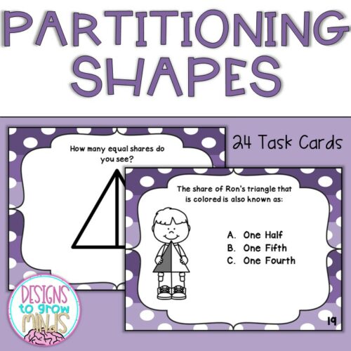 2.G.3 Task Cards Partitioning Shapes - Made By Teachers