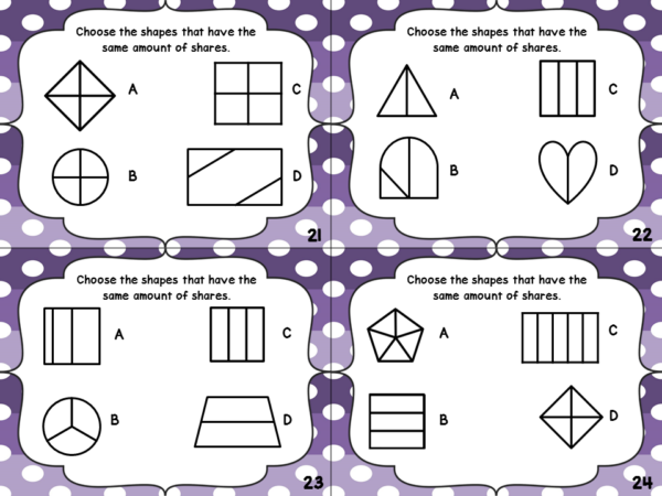 2.G.3 Task Cards Partitioning Shapes | Made By Teachers