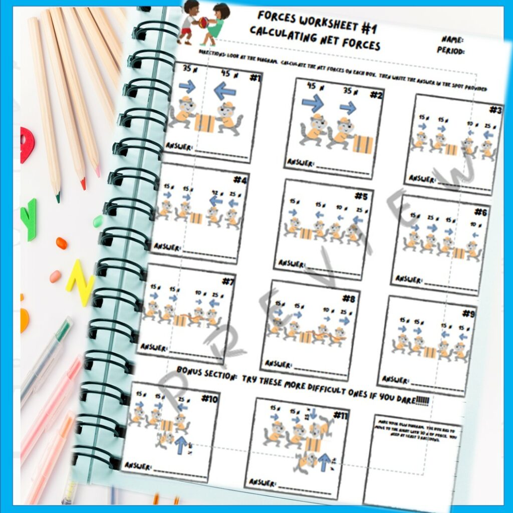 Calculating Net Forces Worksheet Made By Teachers calculating-net-forces-worksheet-made-by-teachers