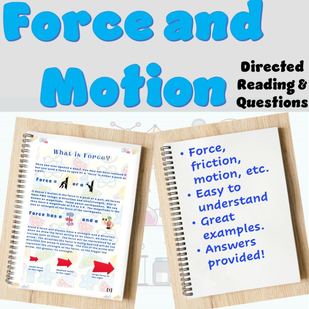 Force Motion Friction and More Reading Passage with Questions - Made By ...