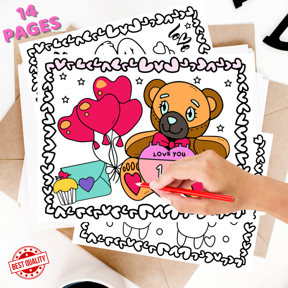 Cute Animals Valentine's Day Coloring Book For Kids | Made By Teachers