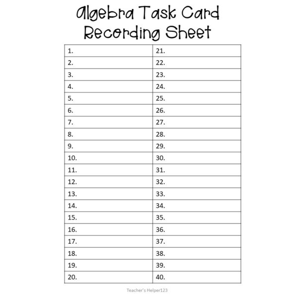 Algebra High School TX STAAR | 40 Card Collection | Task Cards ...
