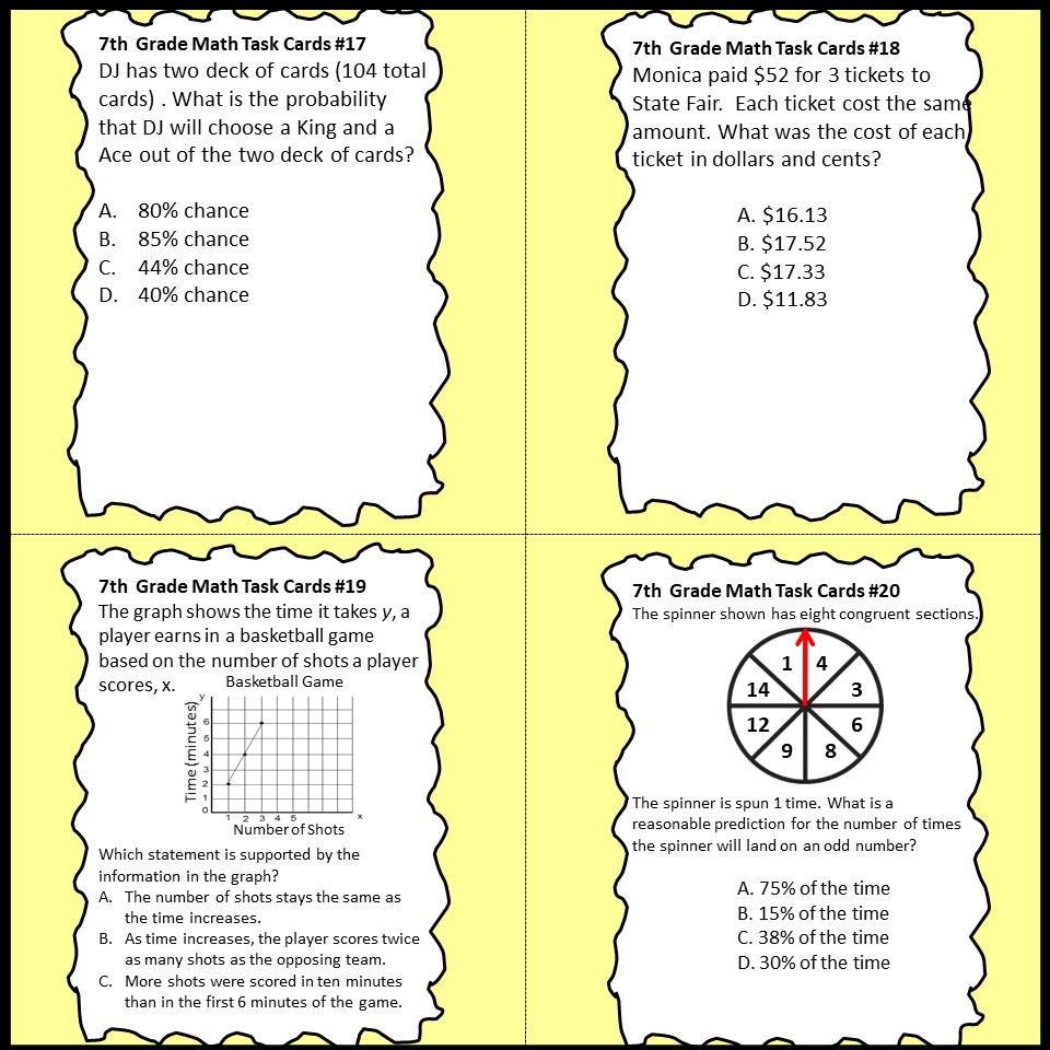 7th Grade CCSS/TEKS | Proportionality | 40 Task Cards | Google™ Digital ...