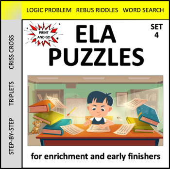 ELA Puzzles: Set 4 - enrichment for early finishers | Made By Teachers