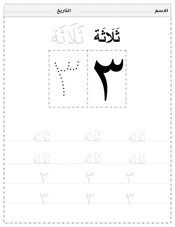 Arabic Numbers For Kids: Coloring, Tracing and Counting - نشاط الارقام ...
