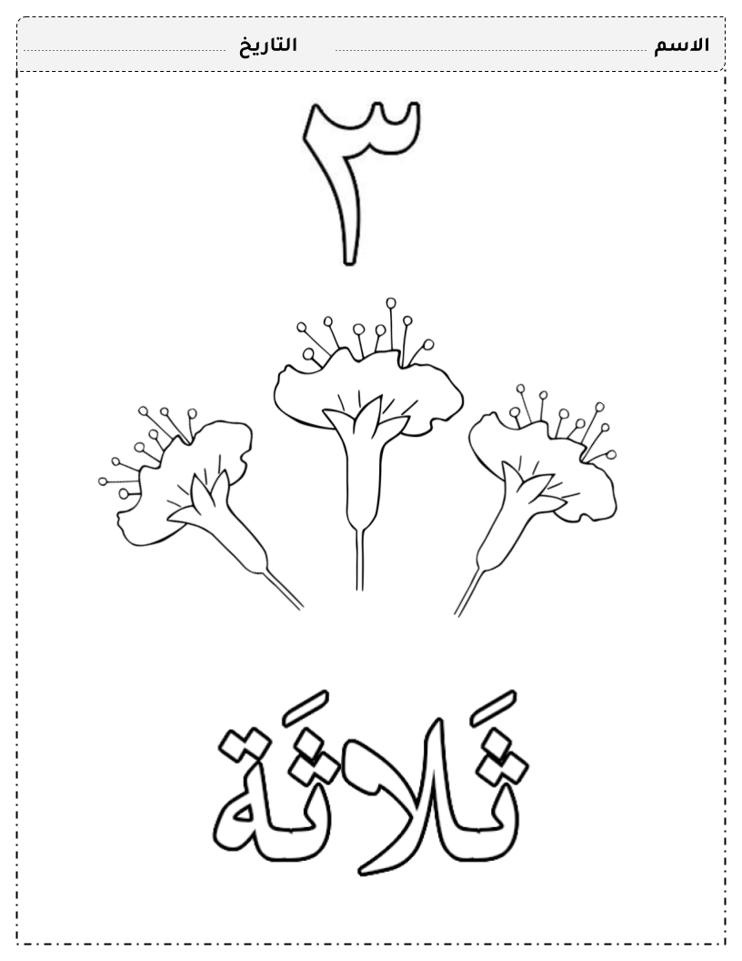 Arabic Numbers For Kids: Coloring, Tracing and Counting - نشاط الارقام ...