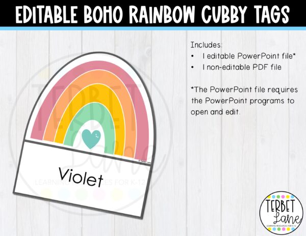 Editable Boho Rainbow Cubby Tags - Made By Teachers