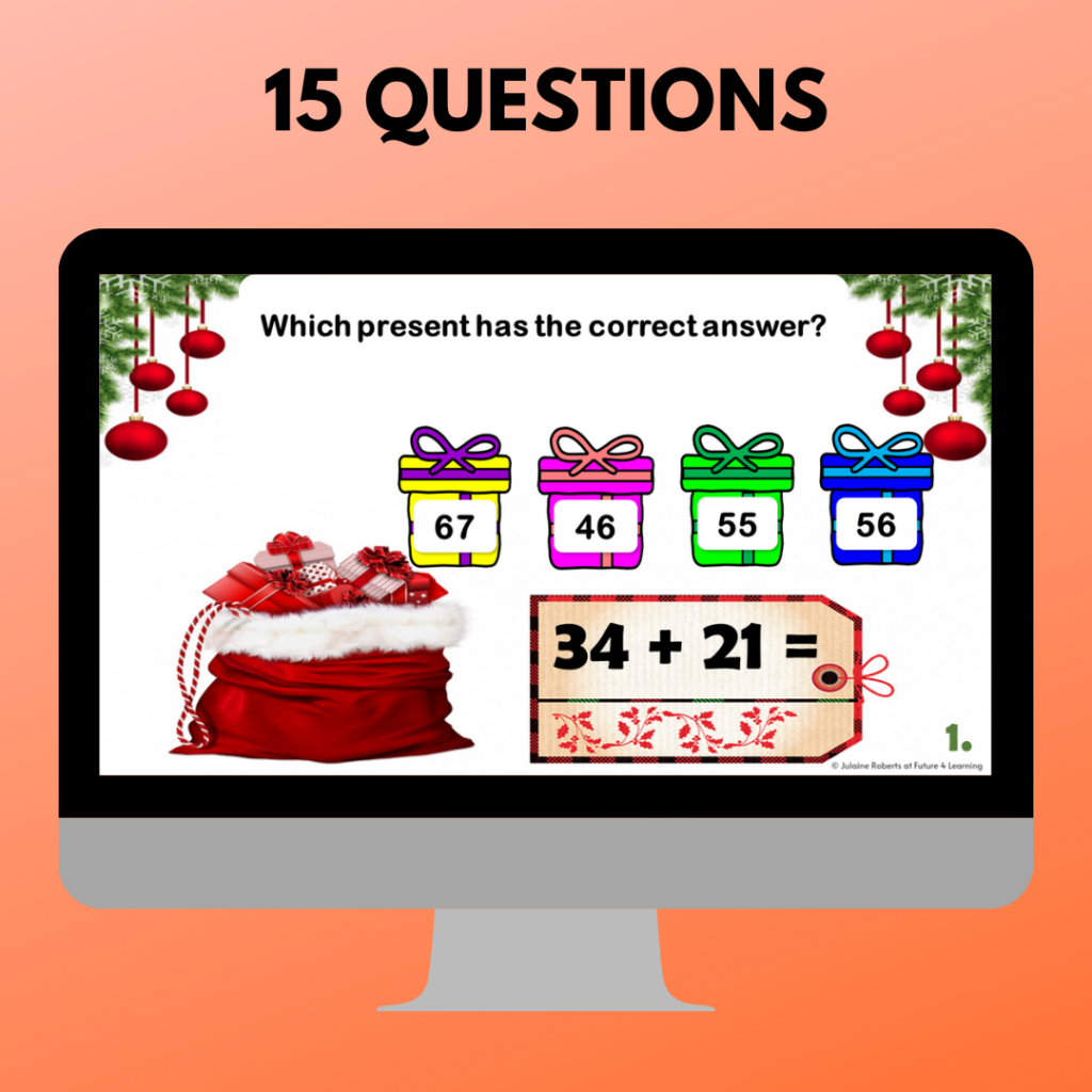 2 Digit Addition Without Regrouping Game | Christmas 2nd Grade Math ...