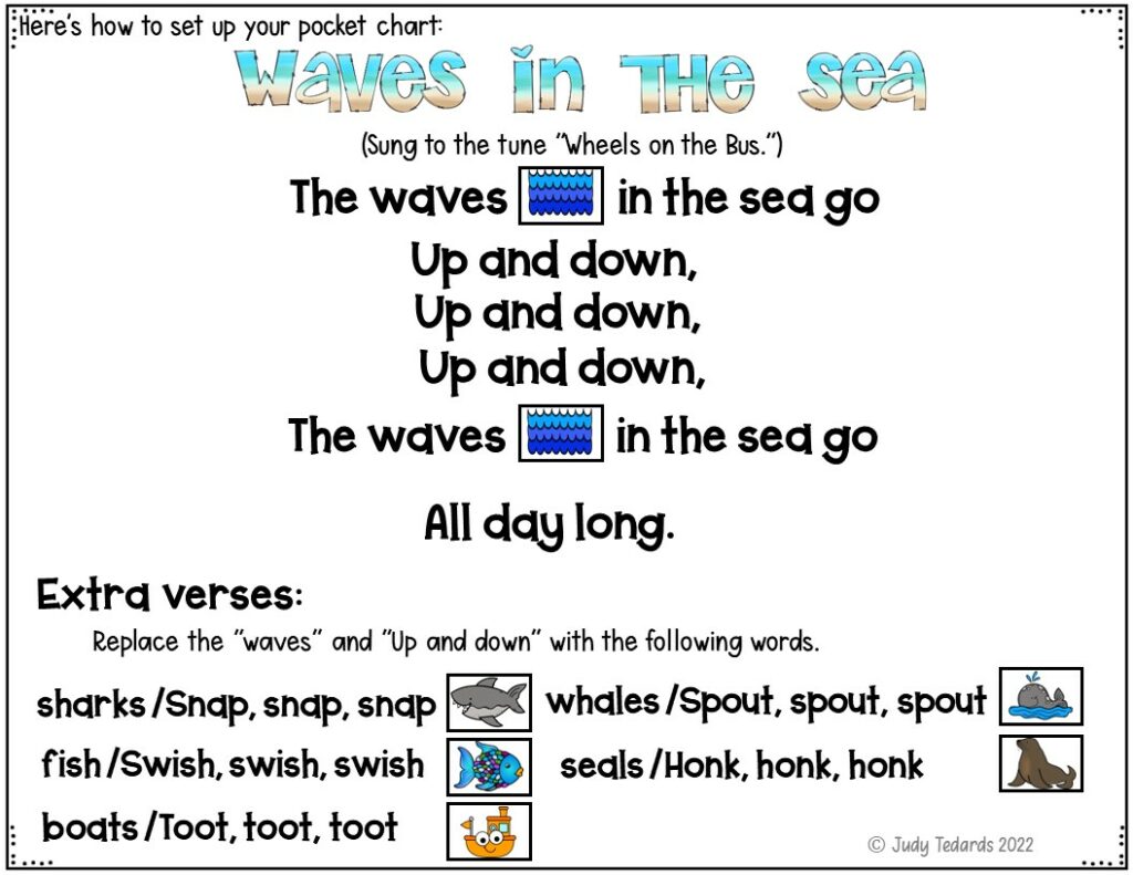 Waves in the Sea {Pocket Chart Song} | Made By Teachers