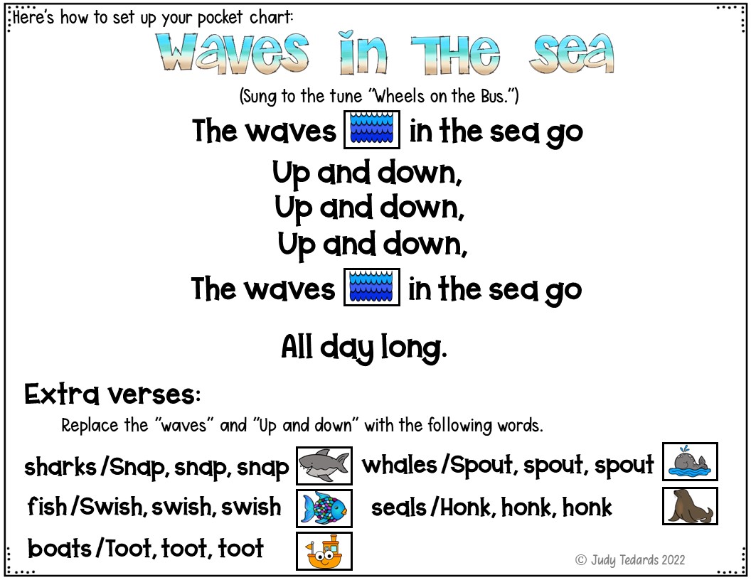 Waves in the Sea {Pocket Chart Song} | Made By Teachers