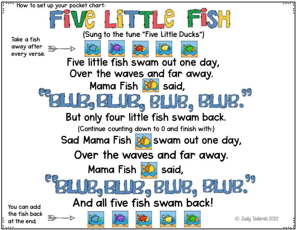 Five Little Fish {Pocket Chart Poem with Student Books} | Made By Teachers