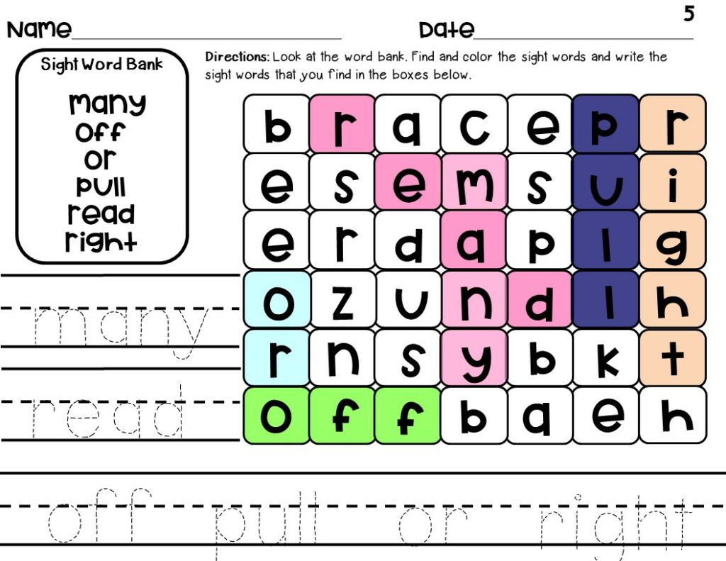 2nd Grade Sight Word Finder Puzzle | Word Builder | 9 Puzzles | Digital ...