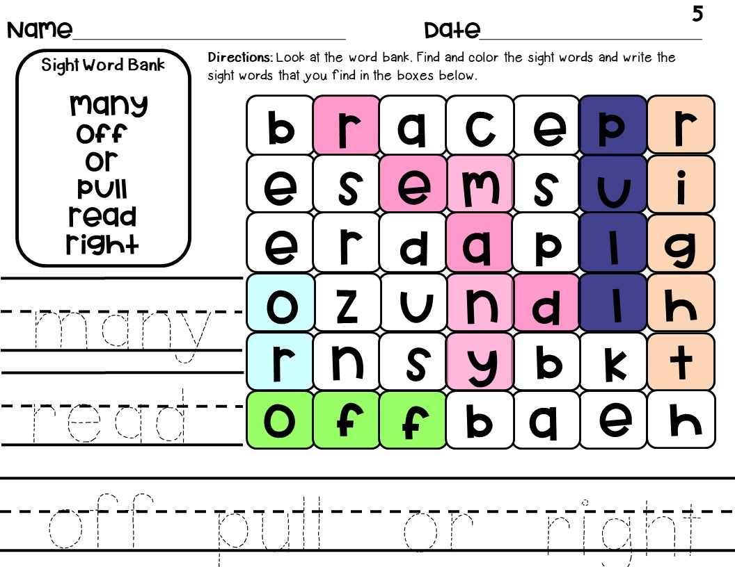 2nd Grade Sight Word Finder Puzzle | Word Builder | 9 Puzzles | Digital ...