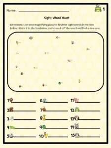 Pre-Kindergarten | Sight Words Magnifying Search | 4 Page Freebie ...