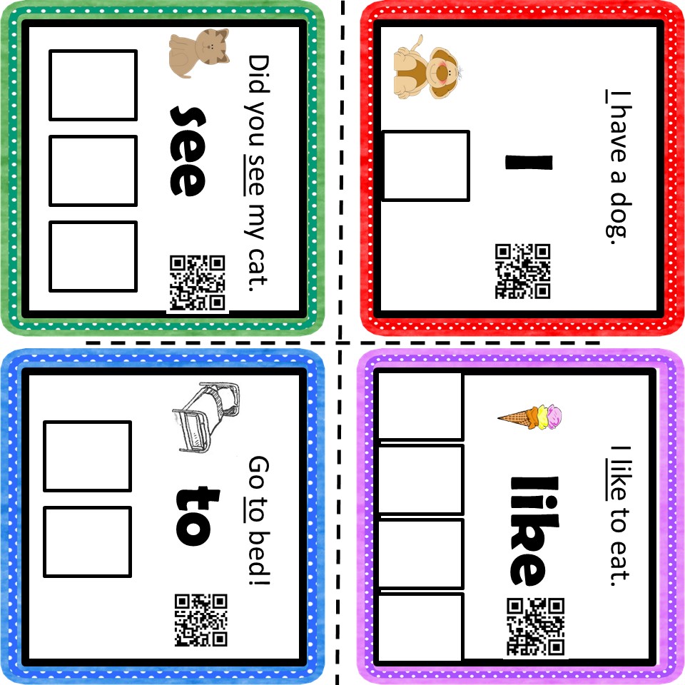 Kindergarten Sight Word Centers/ Activities | Low Prep | QR code ...