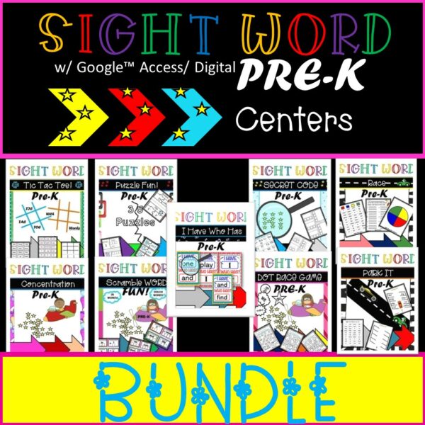 Pre-K Sight Word Centers/ Activities | Low Prep | Hands On | Digital ...