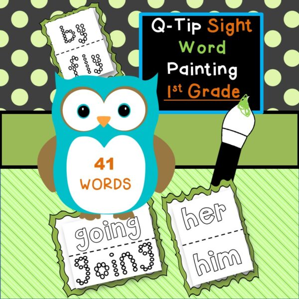 1st Grade Sight Word Q-Tip Painting | 41 Dolch Sight Words | 2 Letter ...