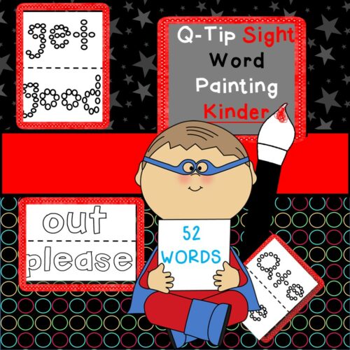 Kinder Sight Word Q-Tip Painting | 52 Dolch Sight Words | 2 Letter ...