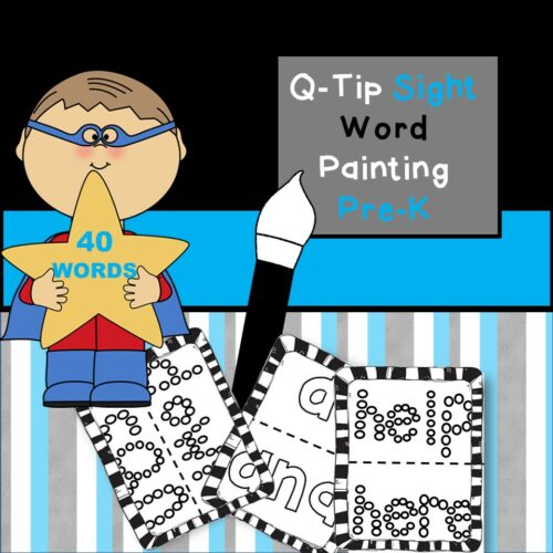 Pre-K Sight Word Q-Tip Painting | 40 Dolch Sight Words | 2 Letter ...