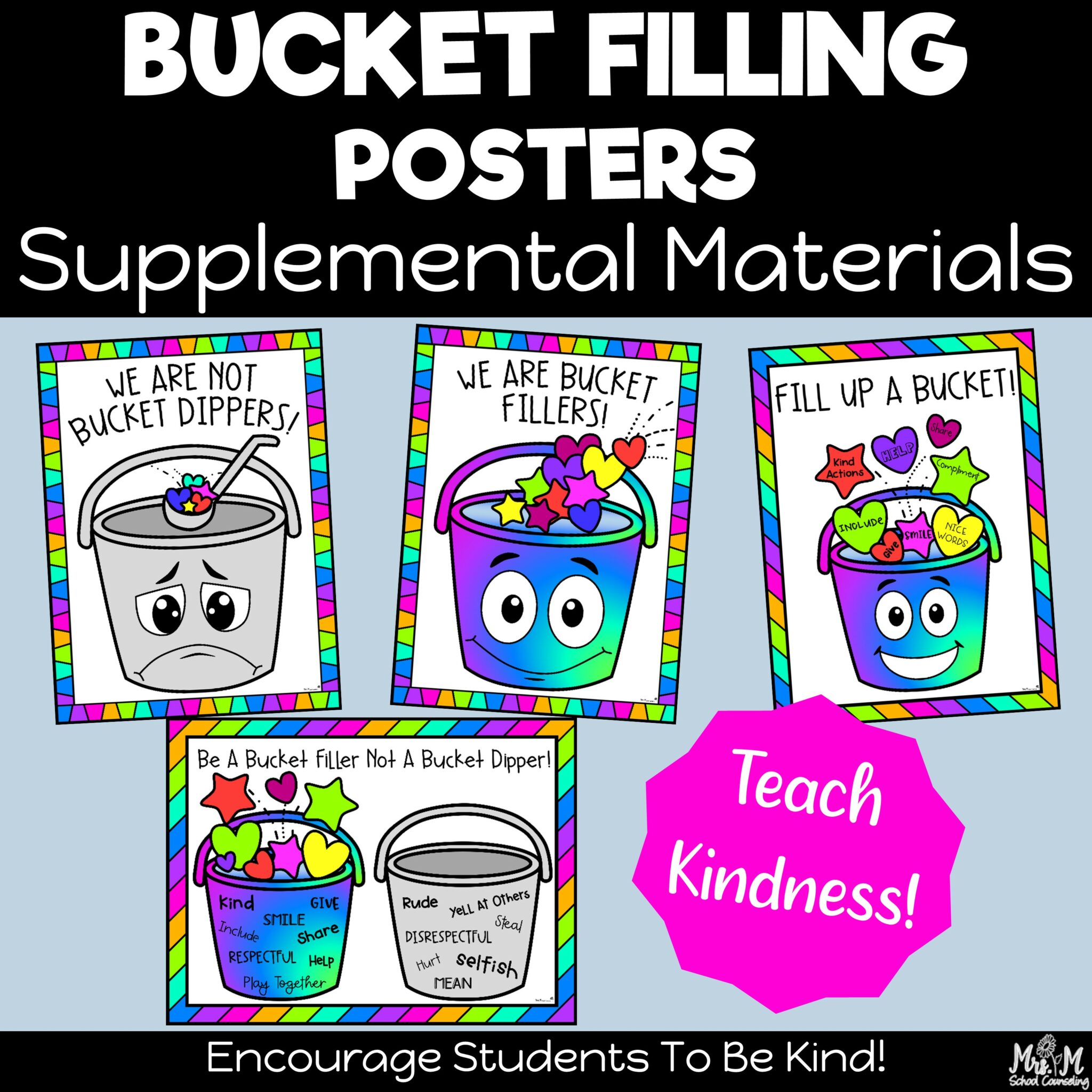 Bucket Filling & Dipping Posters To Teach Kindness & Correct Mean ...