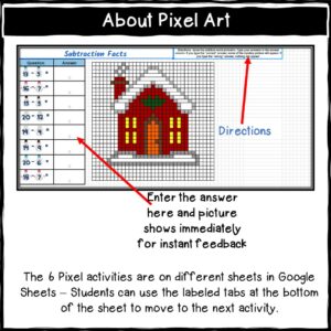 6 Pixel Art | Winter | 1st-2nd Math | Digital Word Problem/Subtraction ...