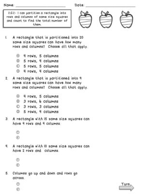 2.G.2 Partitioning Rectangles BUNDLE- Worksheets, task cards, and more ...