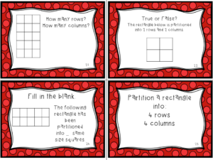 2.G.2 Partitioning Rectangles BUNDLE- Worksheets, task cards, and more ...