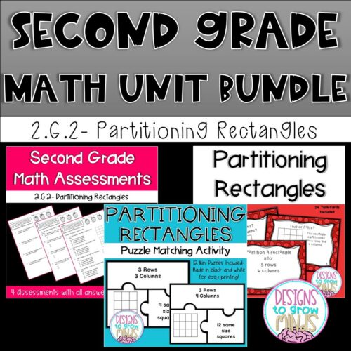 2.G.2 Partitioning Rectangles BUNDLE- Worksheets, task cards, and more ...